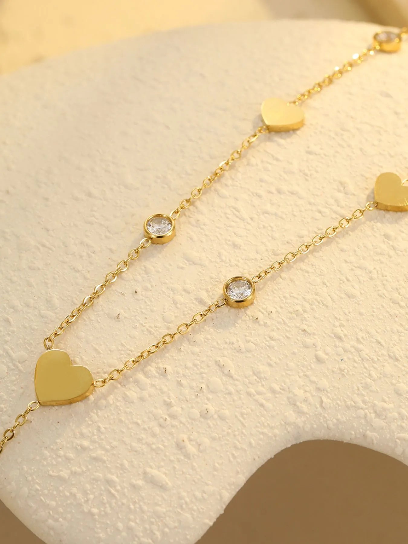18K Gold-Plated Heart Zircon Necklace – CamillesClosetBoutique