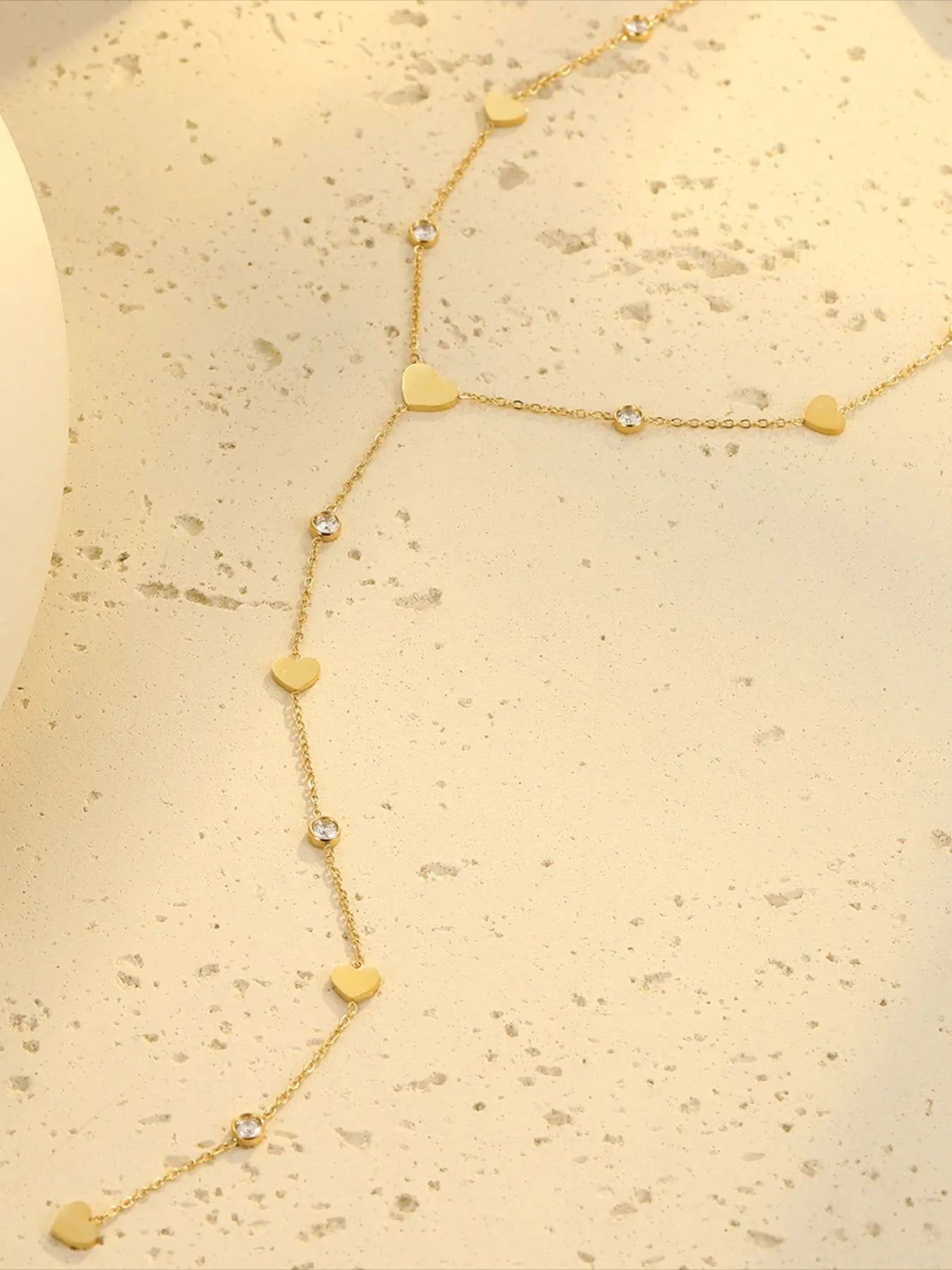 18K Gold-Plated Heart Zircon Necklace – CamillesClosetBoutique